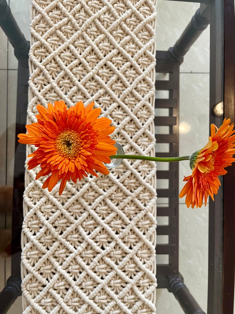 Boho Table Runner, Macrame Table Runner, Coffee Table Cover, Macrame ...