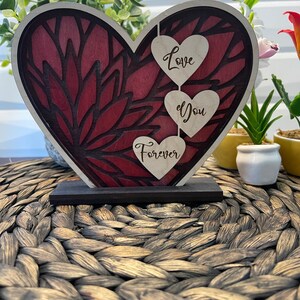 Heart Display Stand With Customizable Names — Digital File - Etsy