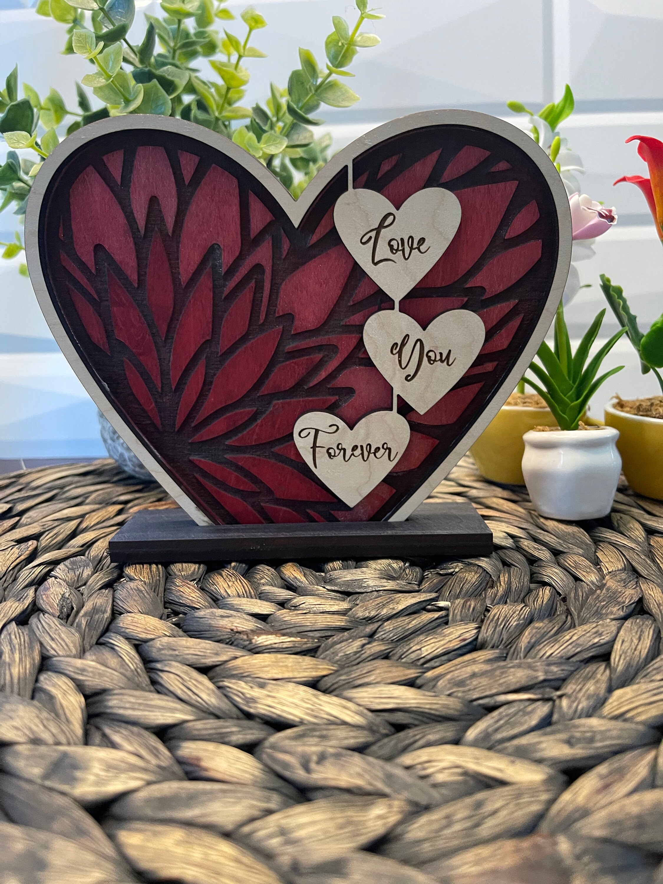 Heart Display Stand With Customizable Names — Digital File - Etsy