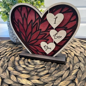 Heart Display Stand With Customizable Names — Digital File - Etsy
