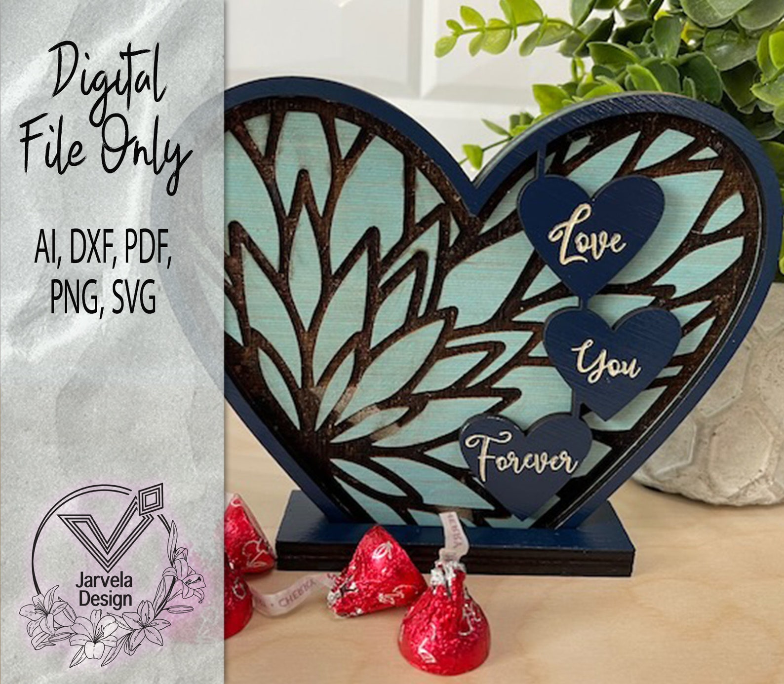 Heart Display Stand With Customizable Names — Digital File - Etsy