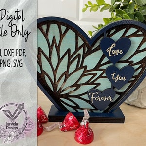 Heart Display Stand With Customizable Names — Digital File - Etsy