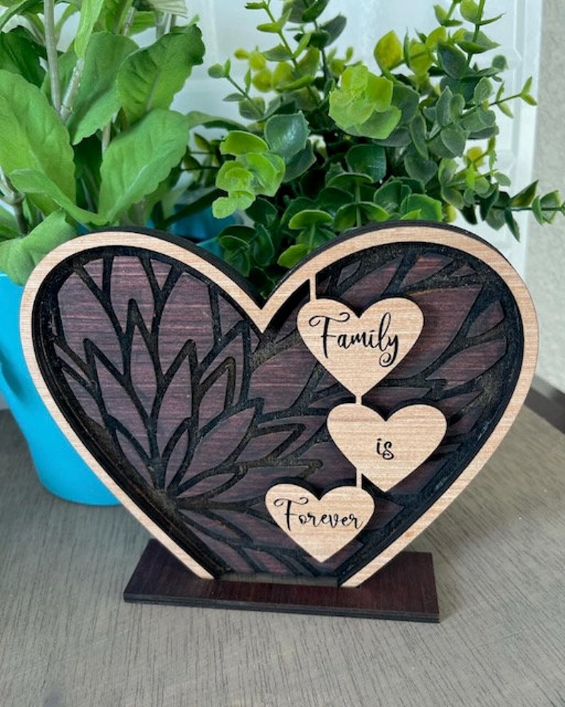 Heart Display Stand With Customizable Names — Digital File - Etsy
