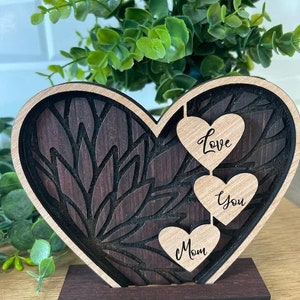 Heart Display Stand With Customizable Names — Digital File - Etsy