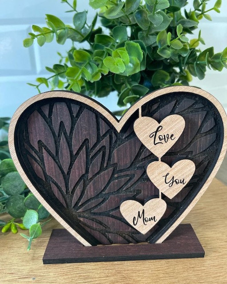 Heart Display Stand With Customizable Names — Digital File - Etsy