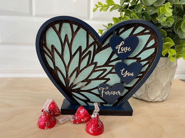 Heart Display Stand With Customizable Names — Digital File - Etsy