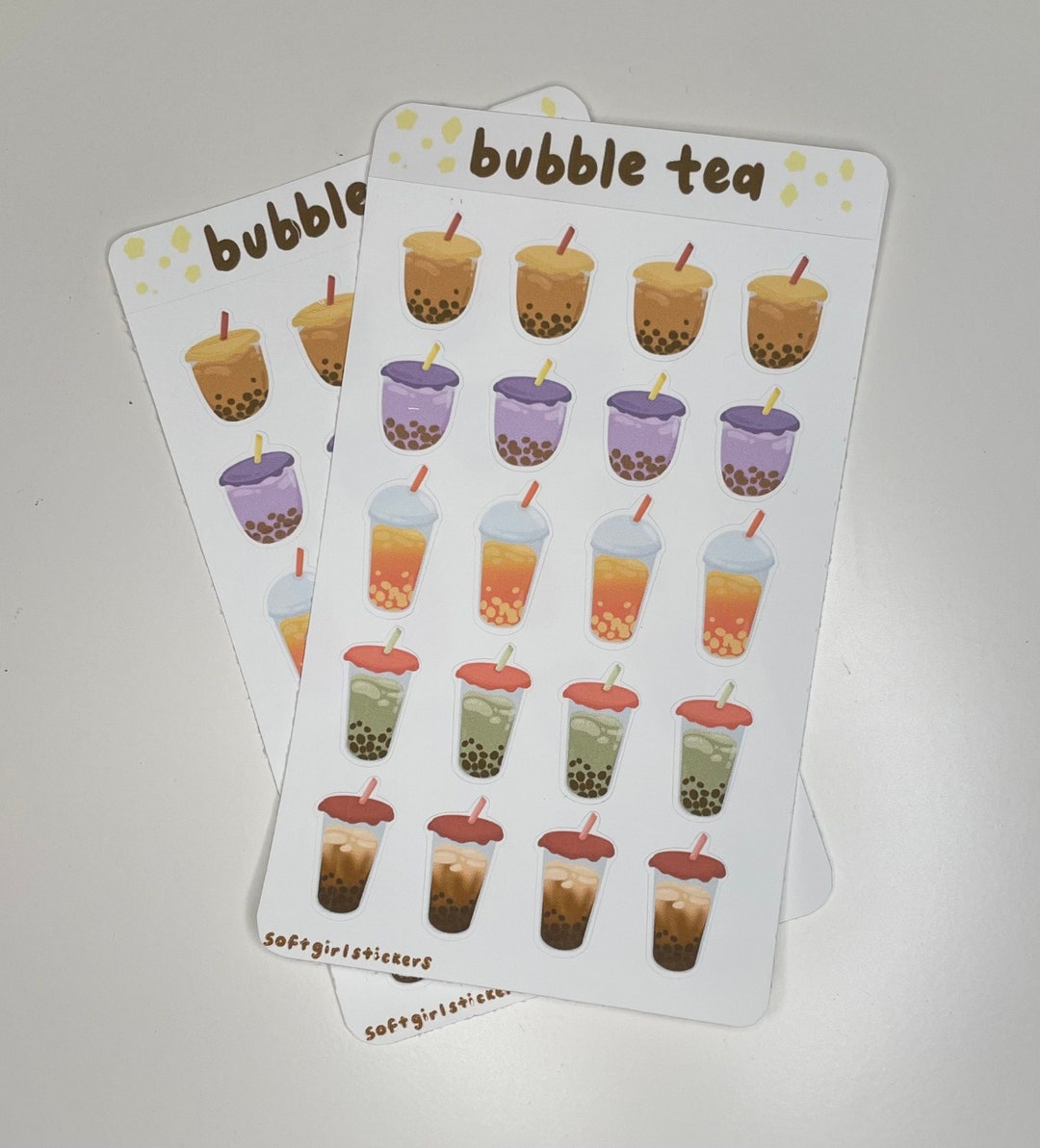 Bubble Tea/boba Sticker Sheet - Etsy