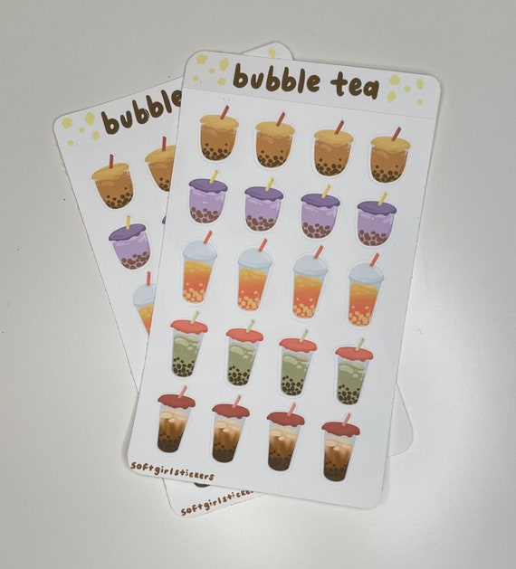 Bubble Tea/boba Sticker Sheet - Etsy