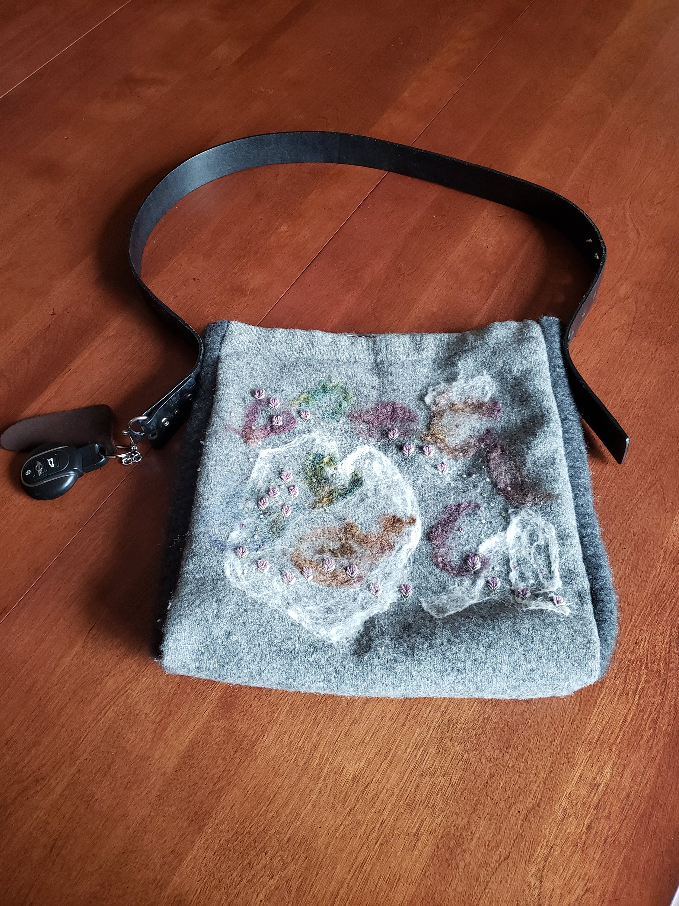 Handmade Embroidered Felt Bag - Etsy