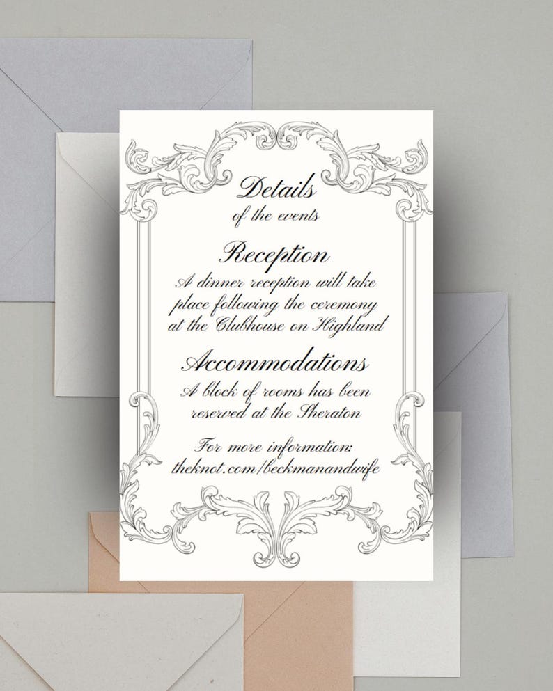 Vintage Details Invitation Card (digital Download) - Etsy