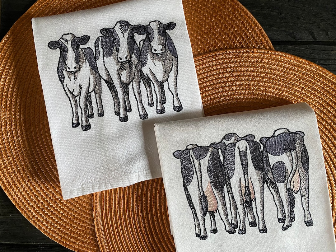 Cow Kitchen Towel Farmhouse Kitchen Towel Cow Fronts and Cow Backsides ...