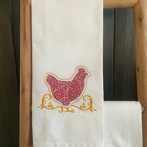Chicken Kitchen Towels Rooster Towel Hen Towel Rooster Hen Pair Reverse ...