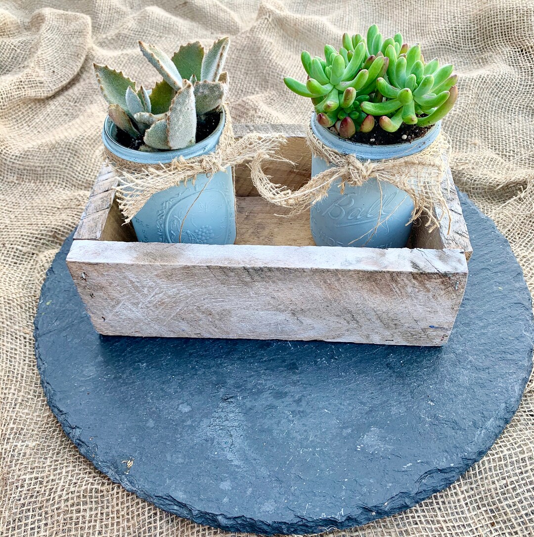 Planter Box & Mason Jar Planter Bundle - Etsy