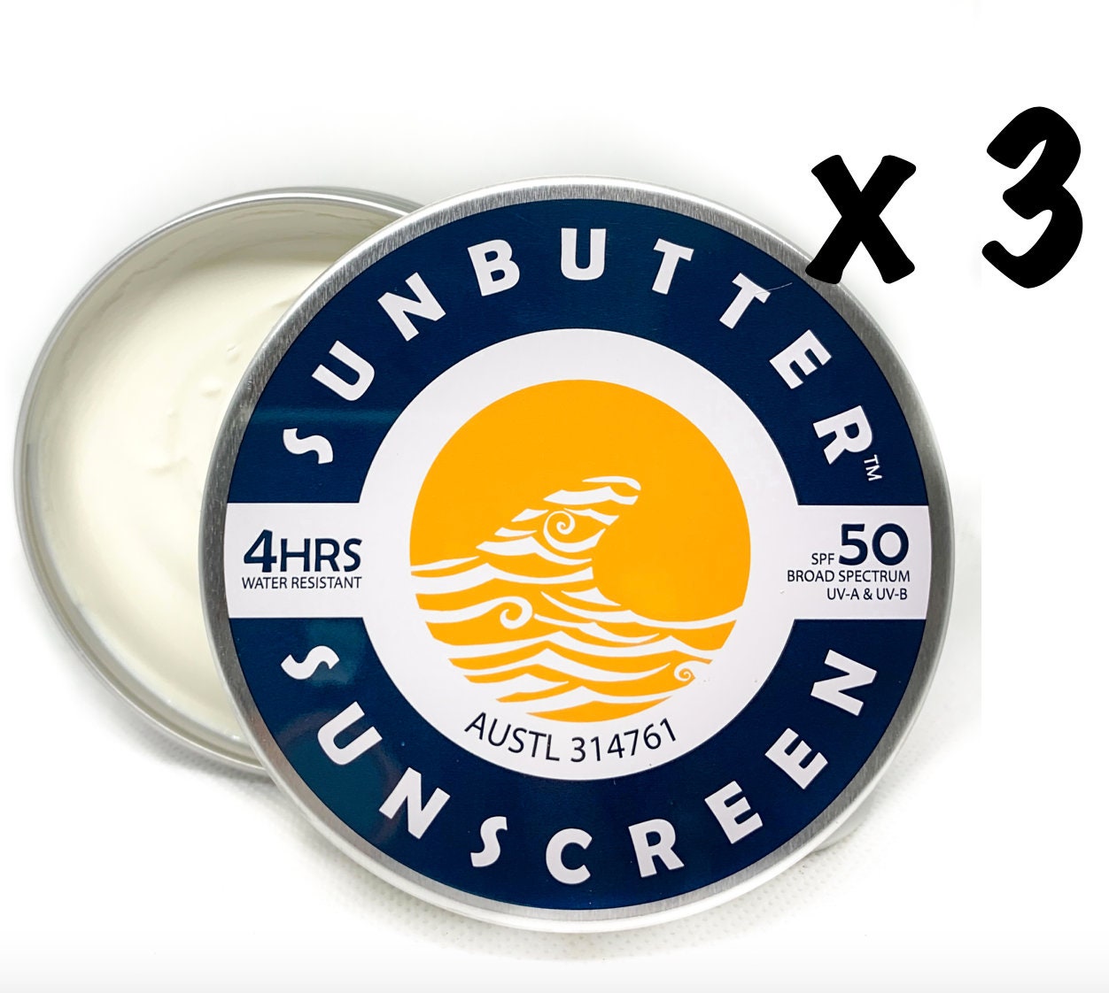 3 Pack SunButter SPF 50 sunscreen | Etsy
