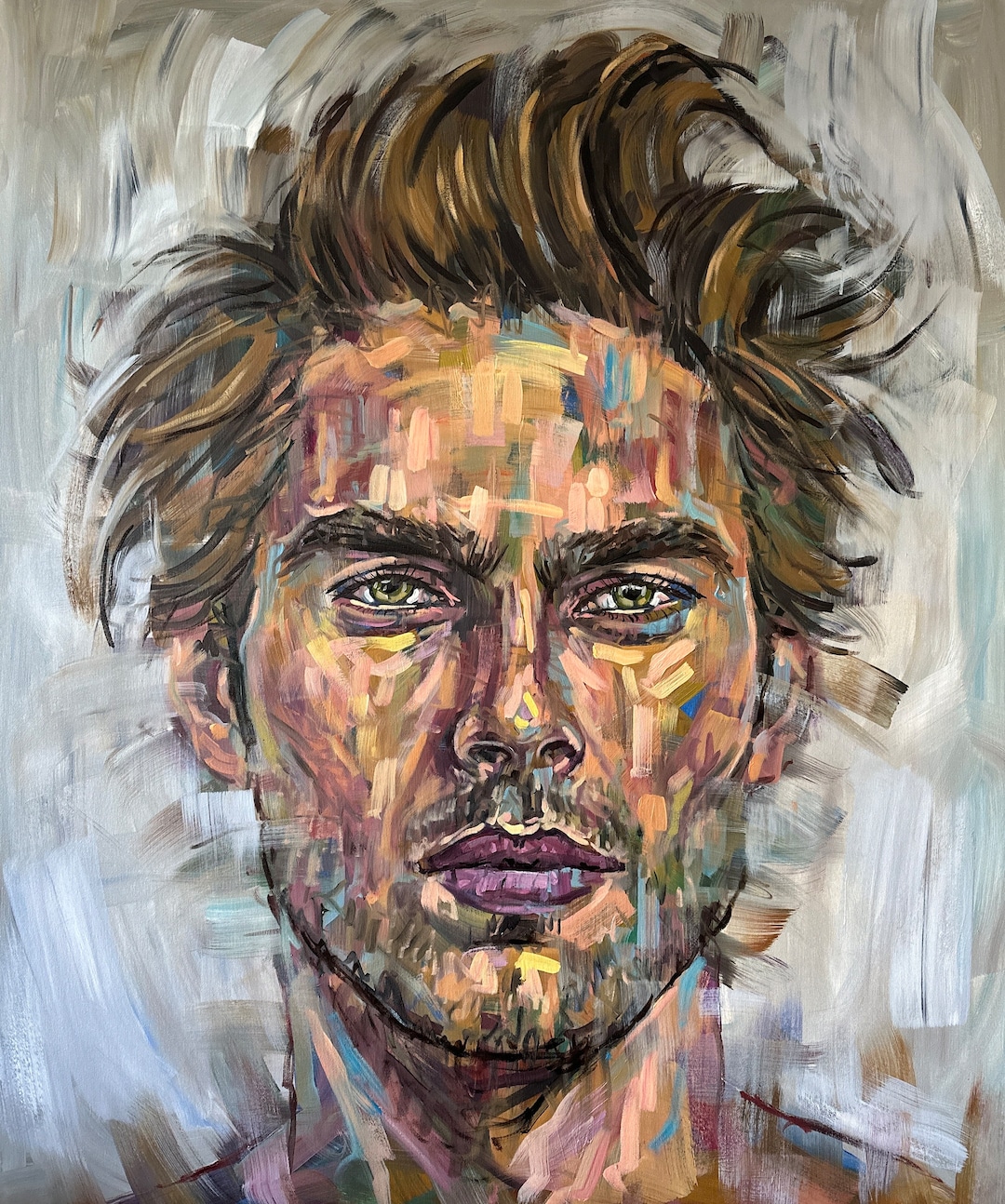 Male Portrait Oil Painting, Young Man, Gay Male Artwork. Shipped Rolled ...