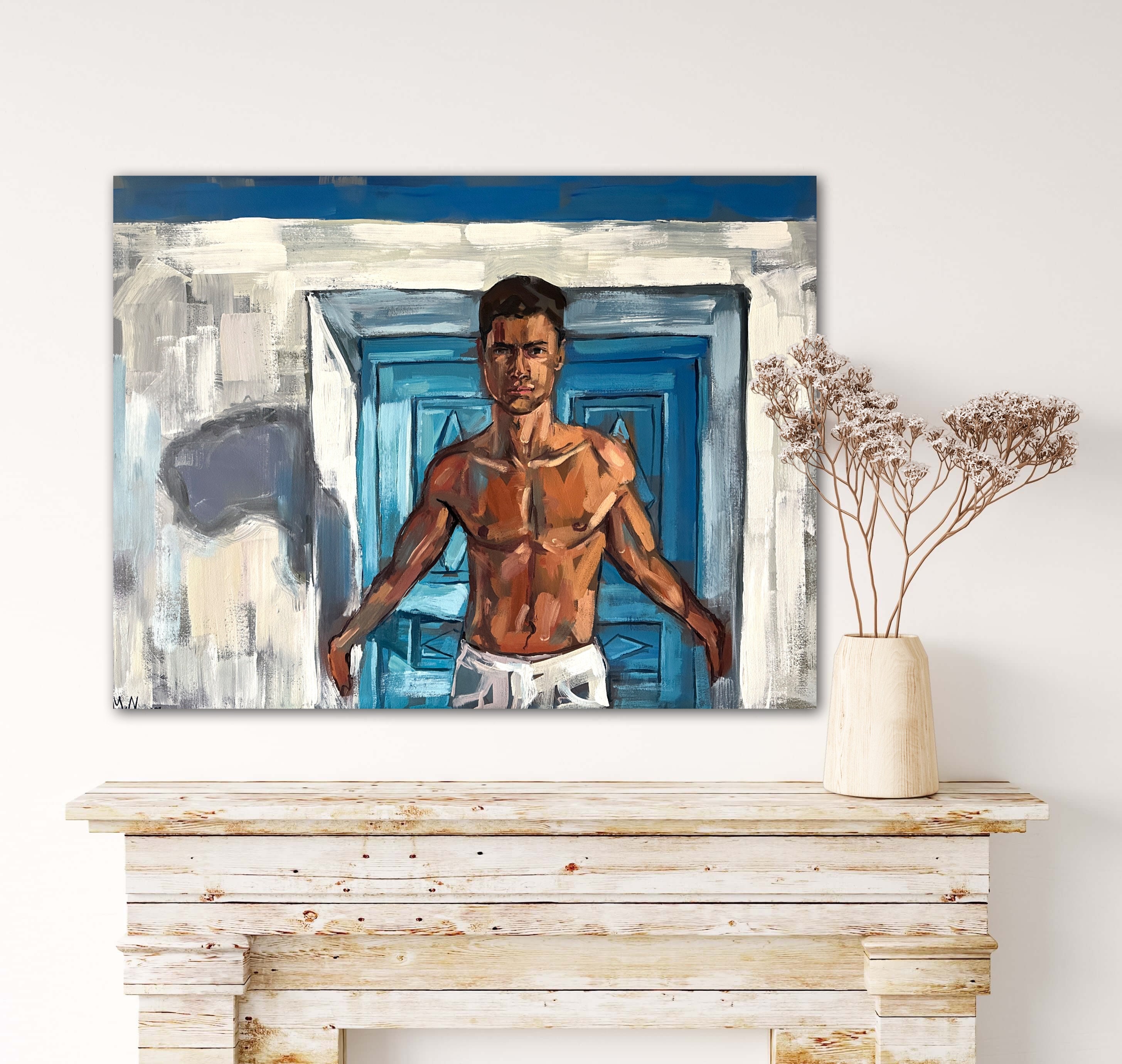 Naked Man Male Nude Gay Painting Nude Artwork Greek Island