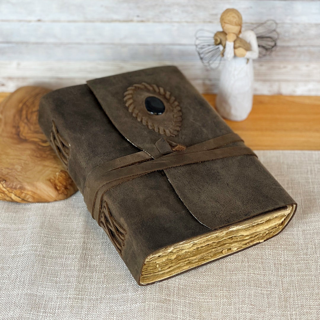 Leather Journal, Vintage Leather Notebook, Genuine Leather-bound ...