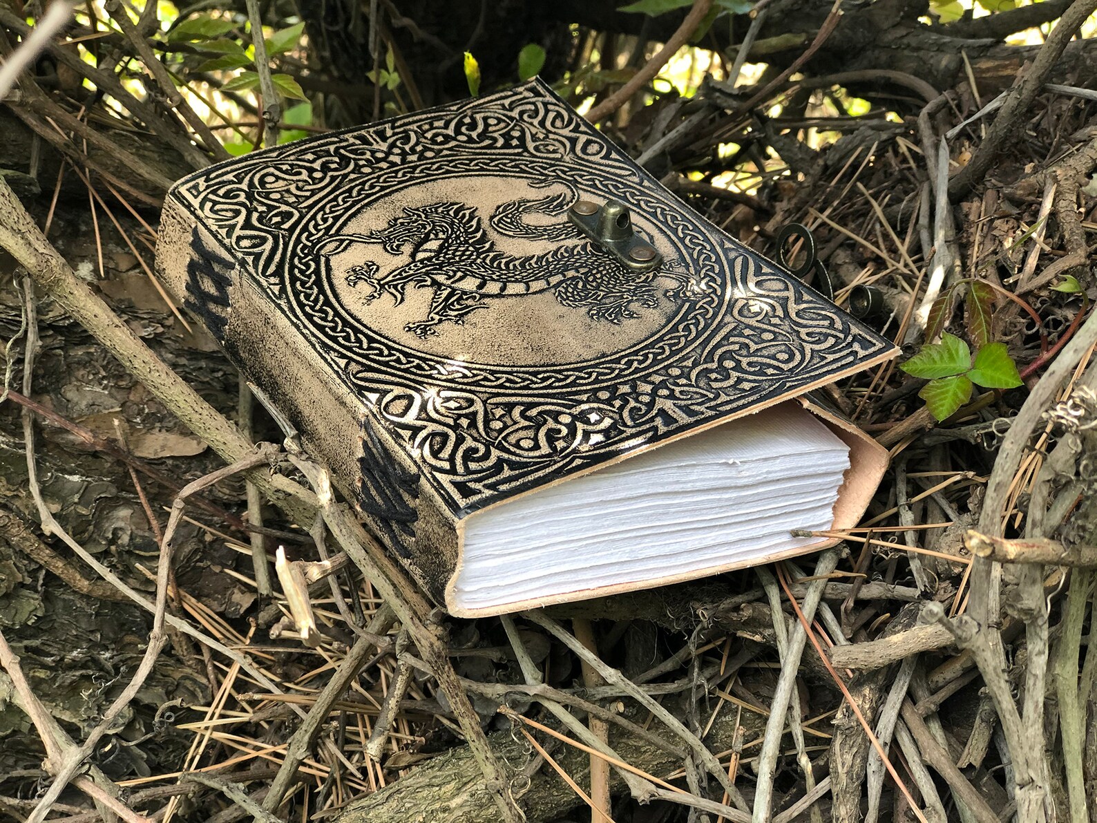 Embossed Leather Journal 7x5 Handmade Leather Notebook - Etsy