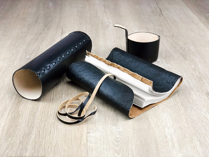 Vintage Handmade Scroll Leather Journal - 7x5 Travel Diary Notebook ...