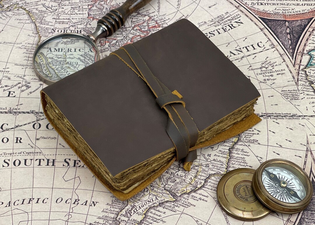Leather Journal, Vintage Leather Notebook,journal, Genuine Leather ...