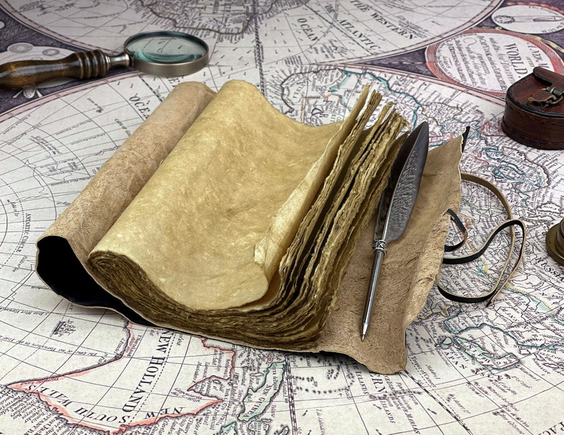 Handmade Scroll Travel Leather Journal 9x6 Travel Diary - Etsy