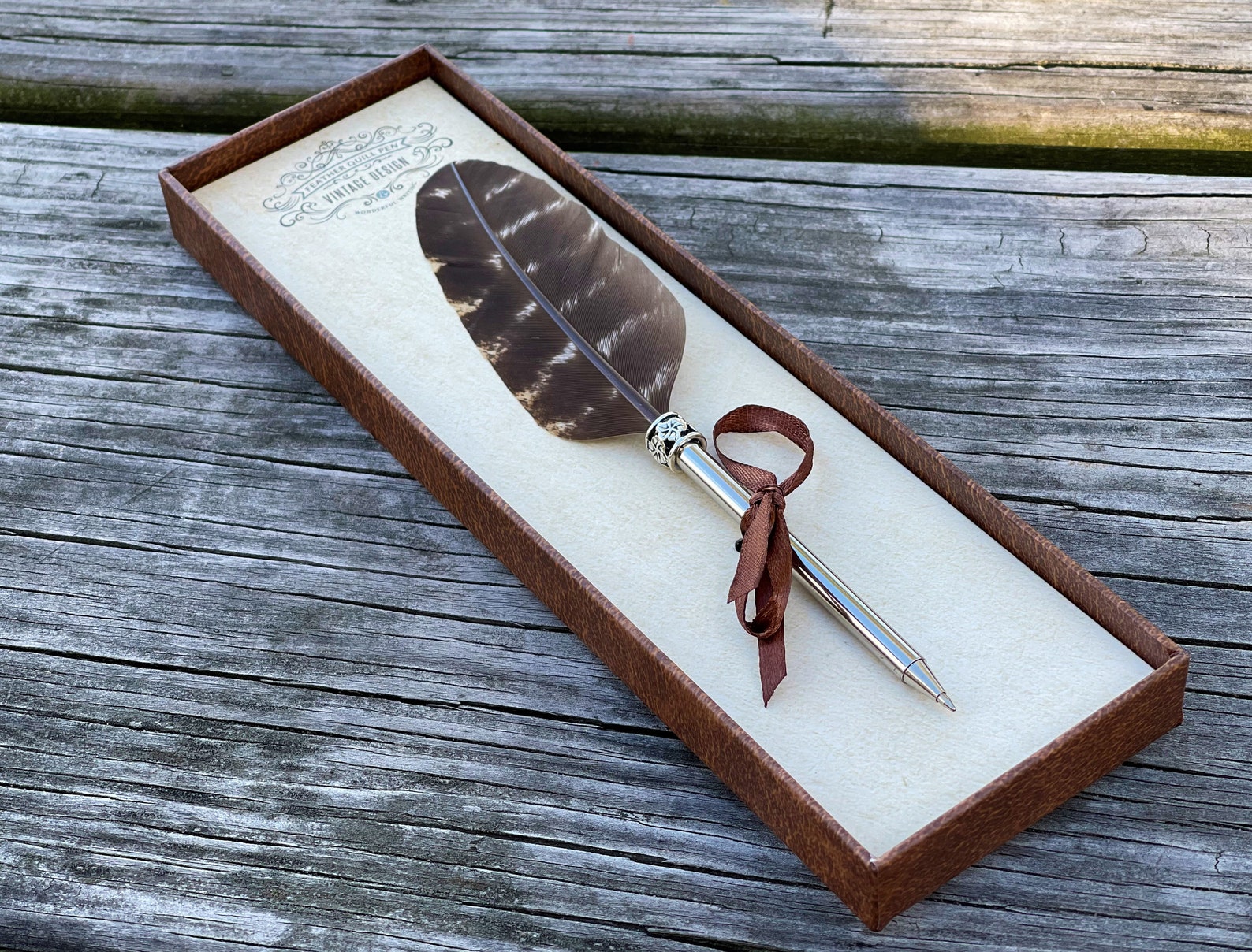 Feather Ballpoint Pen With Black Ink, Gift for Writers or Poets, Gift ...