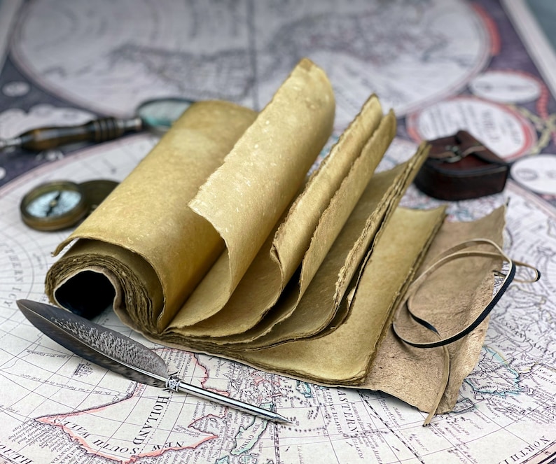 Handmade Scroll Travel Leather Journal, 9x6 Travel Diary Notebook ...