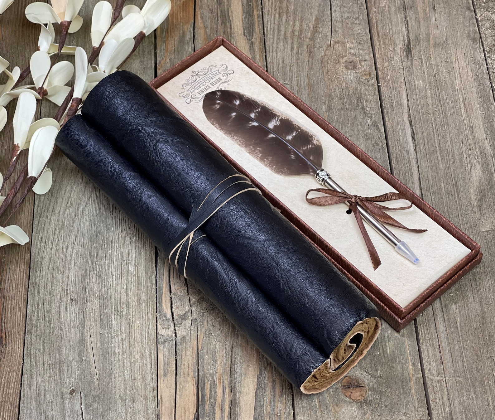 Handmade Scroll Travel Leather Journal, 9x6 Travel Diary Notebook ...