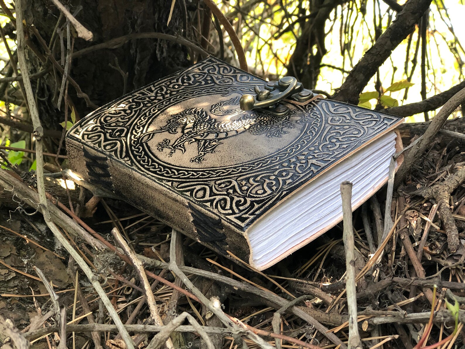 Embossed Leather Journal 7x5 Handmade Leather Notebook - Etsy