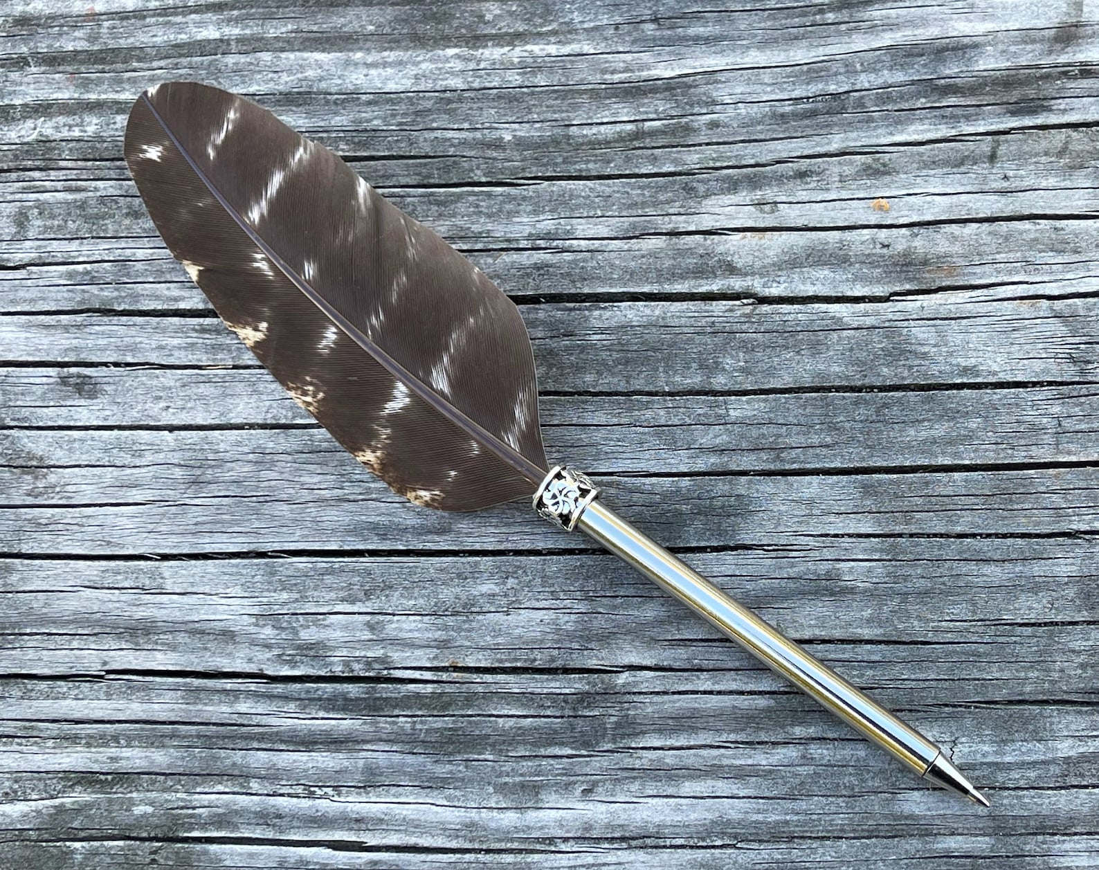 Feather Ballpoint Pen With Black Ink, Gift for Writers or Poets, Gift ...
