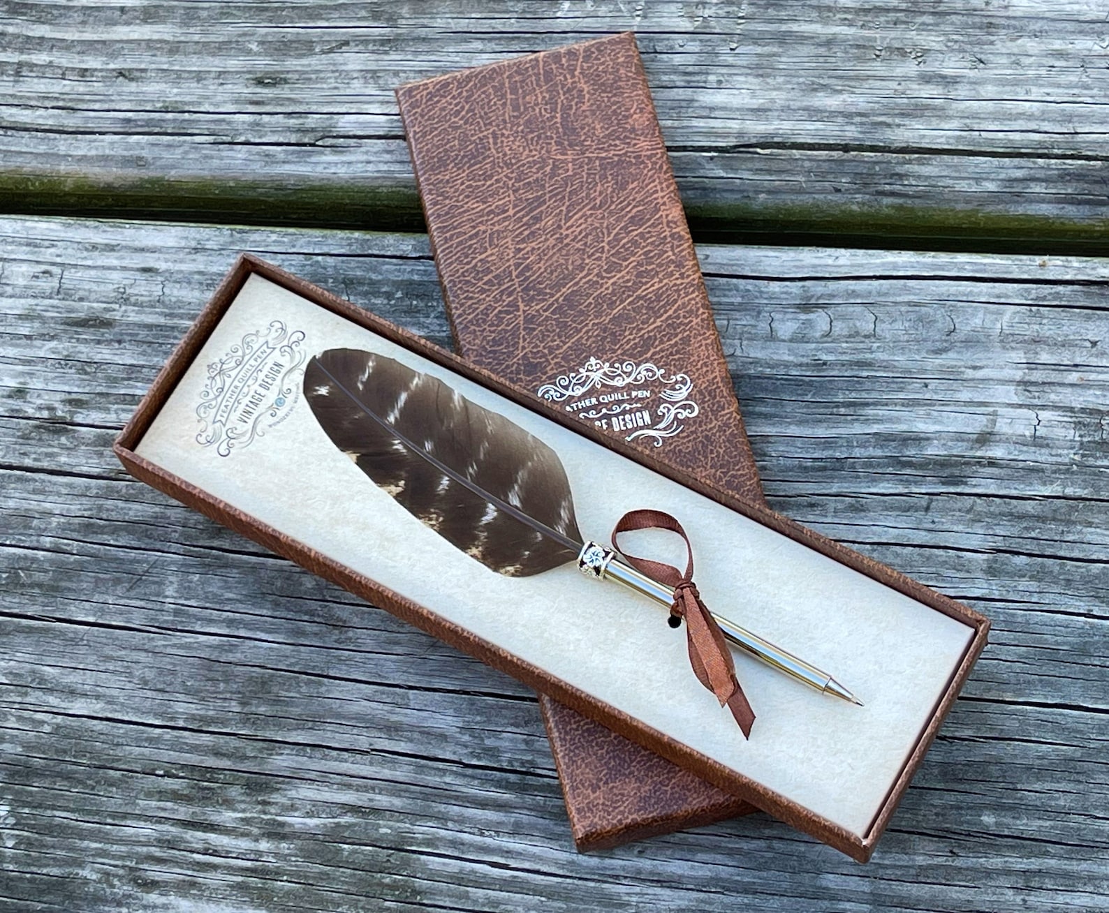 Feather Ballpoint Pen With Black Ink, Gift for Writers or Poets, Gift ...