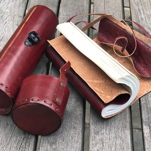 Vintage Handmade Scroll Leather Journal - 7x5 Travel Diary Notebook ...