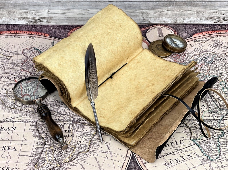 Handmade Scroll Travel Leather Journal 9x6 Travel Diary - Etsy