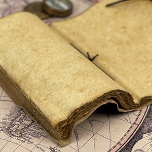 Vintage Handmade Scroll Leather Journal - 9x6 Travel Diary Notebook ...