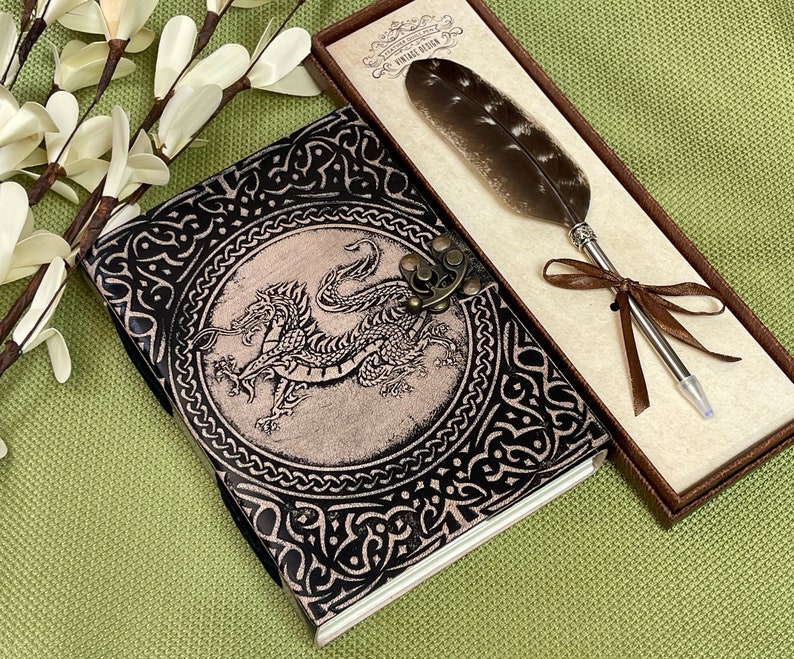 Embossed Leather Journal 7x5 Handmade Leather Notebook - Etsy