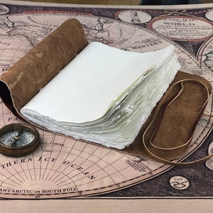 Vintage Handmade Scroll Leather Journal - 9x6 Travel Diary Notebook ...
