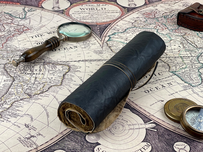 Handmade Scroll Travel Leather Journal 9x6 Travel Diary - Etsy