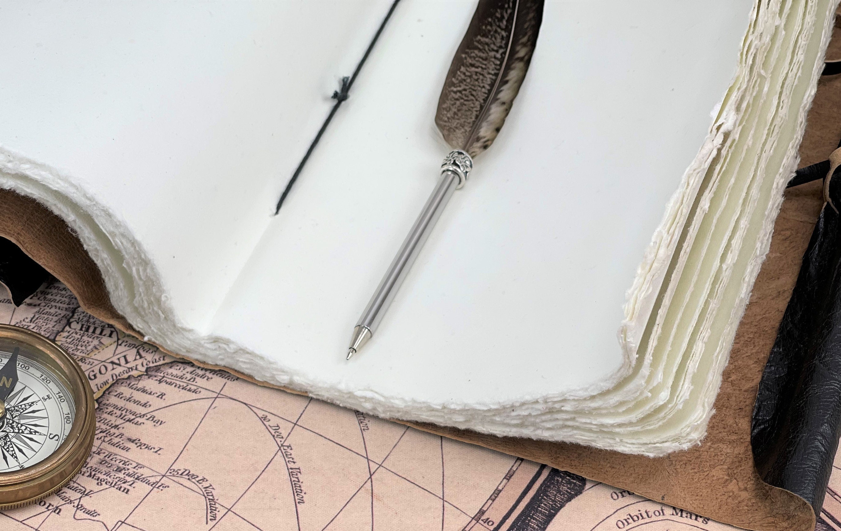 Vintage Handmade Scroll Leather Journal - 9x6 Travel Diary Notebook ...