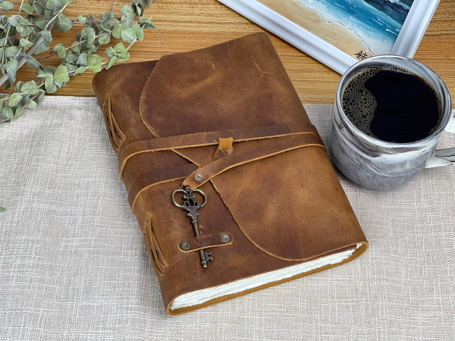 Personalized Genuine Leather Scrapbook Journal Handmade - Etsy