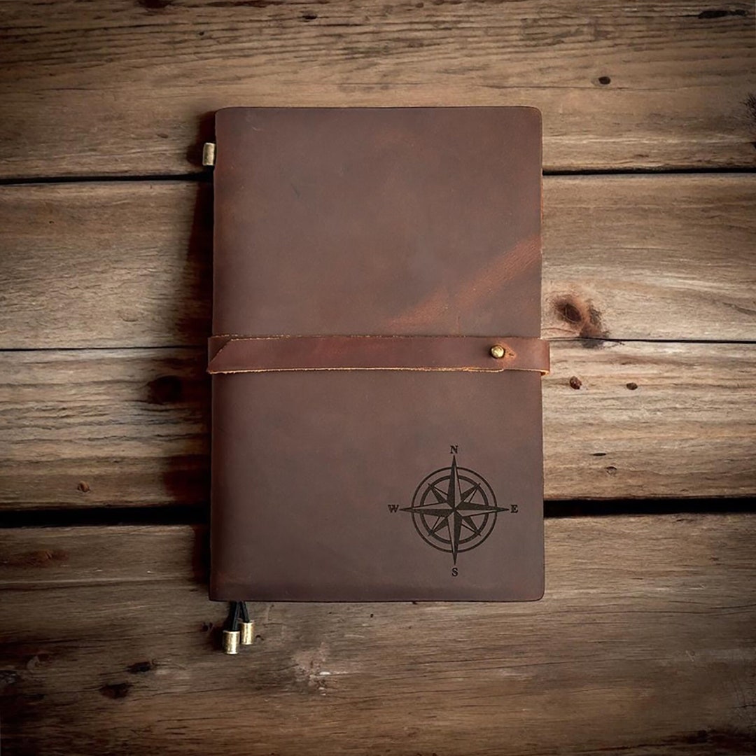 Personalized Refillable Leather A5 Notebook , Engraved Daily Journal ...