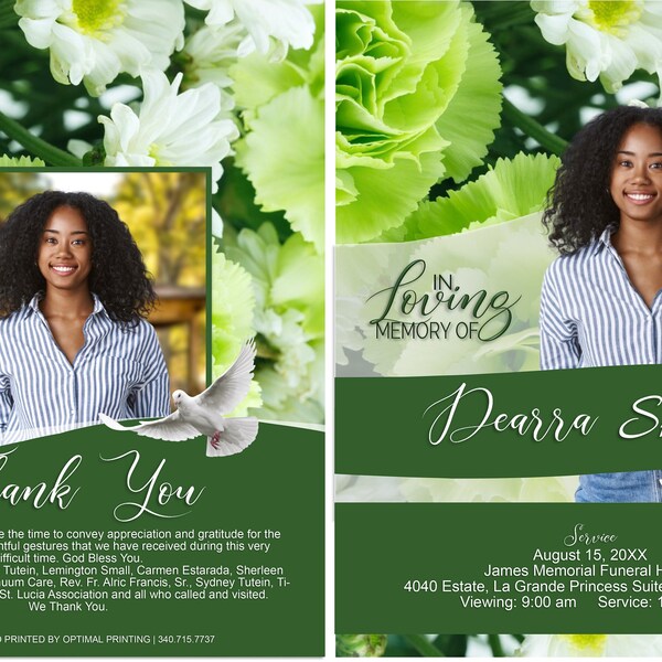 Green Funeral Booklet - Etsy
