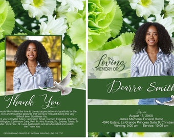 Green Funeral Program Booklet - Etsy