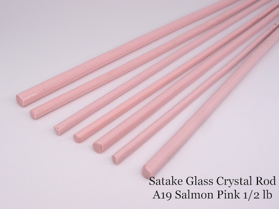 Satake Glass A19 Crystal Rod Salmon Pink 1/2 Lb Pack for - Etsy