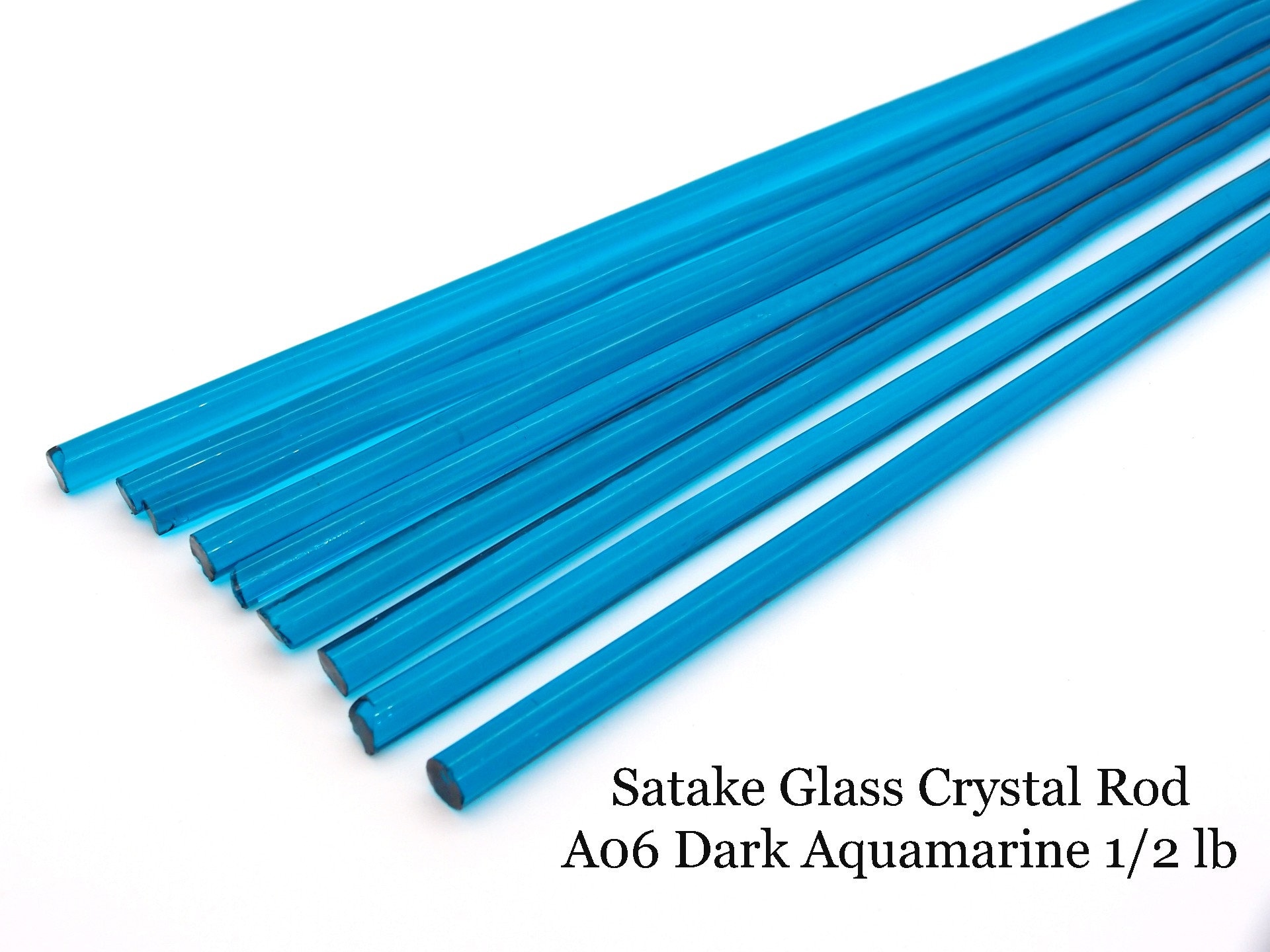 Satake Glass A06 Crystal Rod Dark Aquamarine 1/2 Lb Pack for Lampwork ...