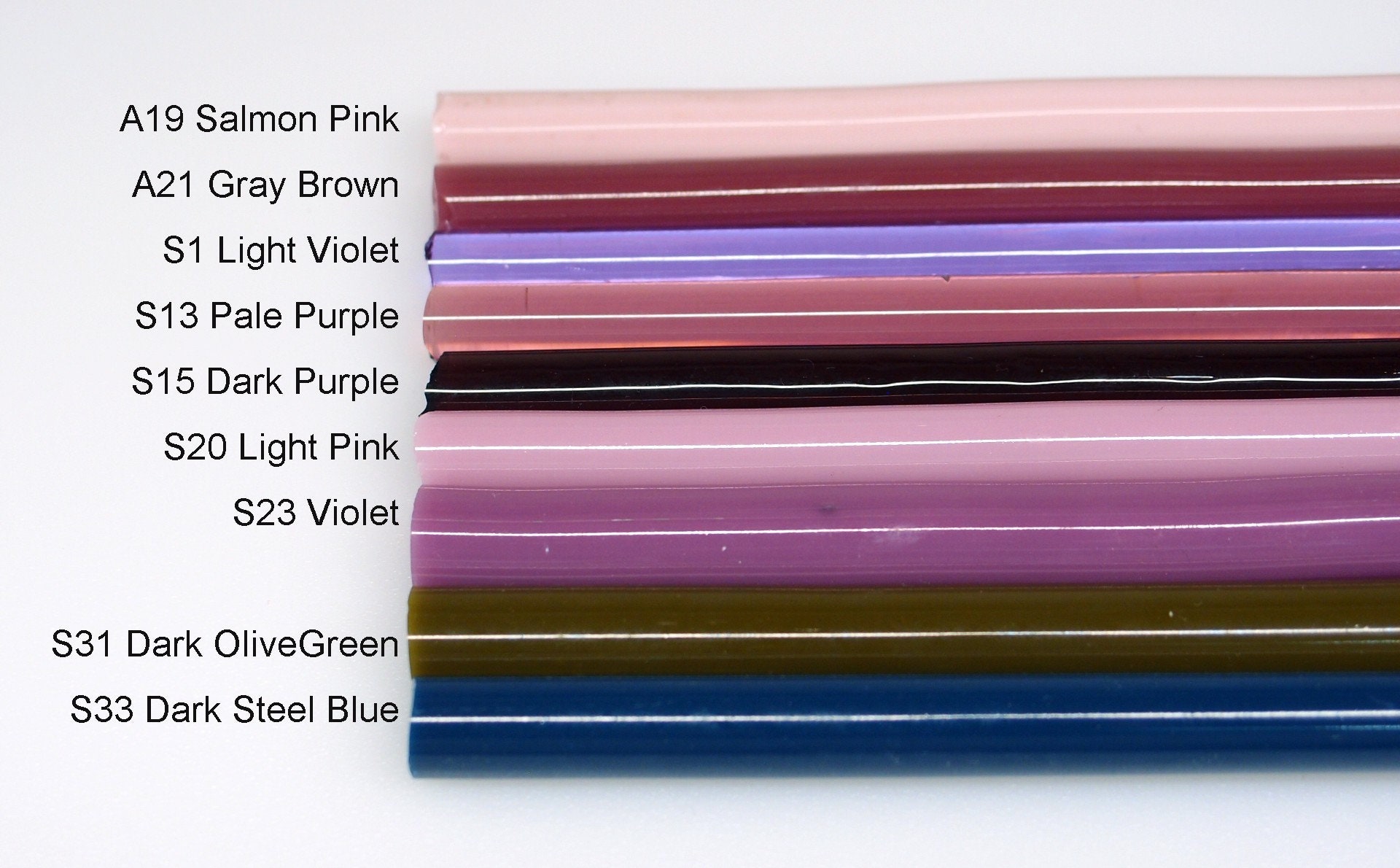 Satake Glass Crystal Rod 19 Colors Sample Pack (about 1lb) Lead Glass ...