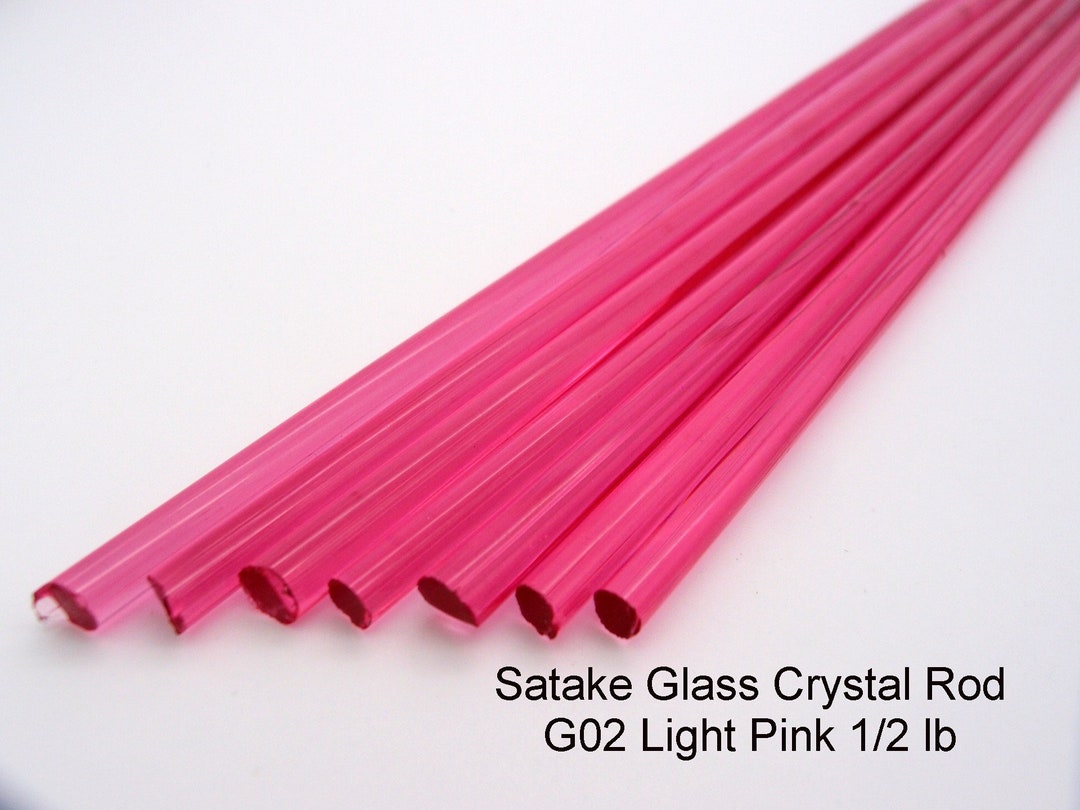Satake Glass G02 Crystal Rod Light Pink 1/2 Lb Pack for Lampwork,lead ...