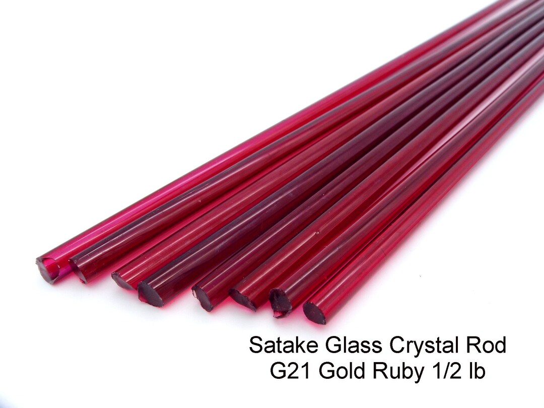 Satake Glass G21 Crystal Rod Gold Ruby 1/2 Lb Pack for Lampwork,lead ...