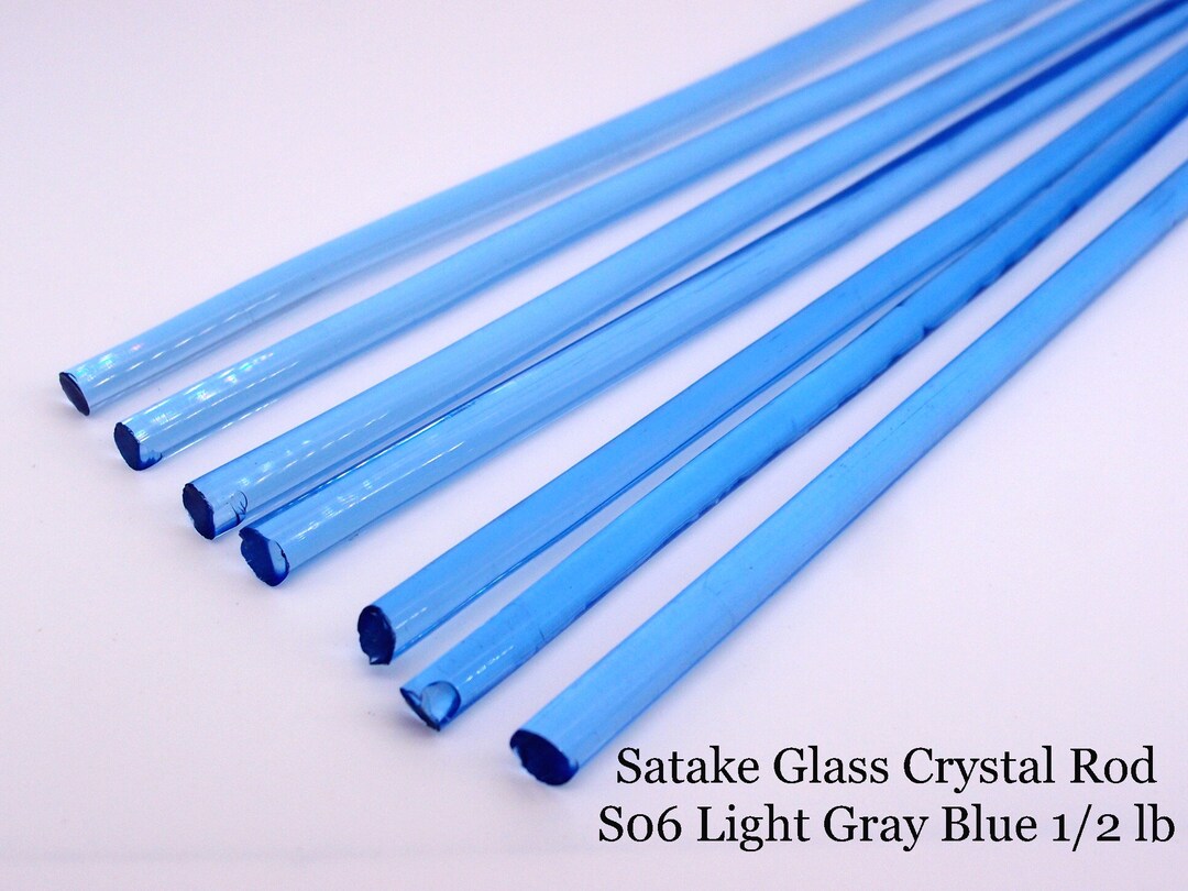 Satake Glass S06 Crystal Rod Light Gray Blue 1/2 Lb Pack for Lampwork ...