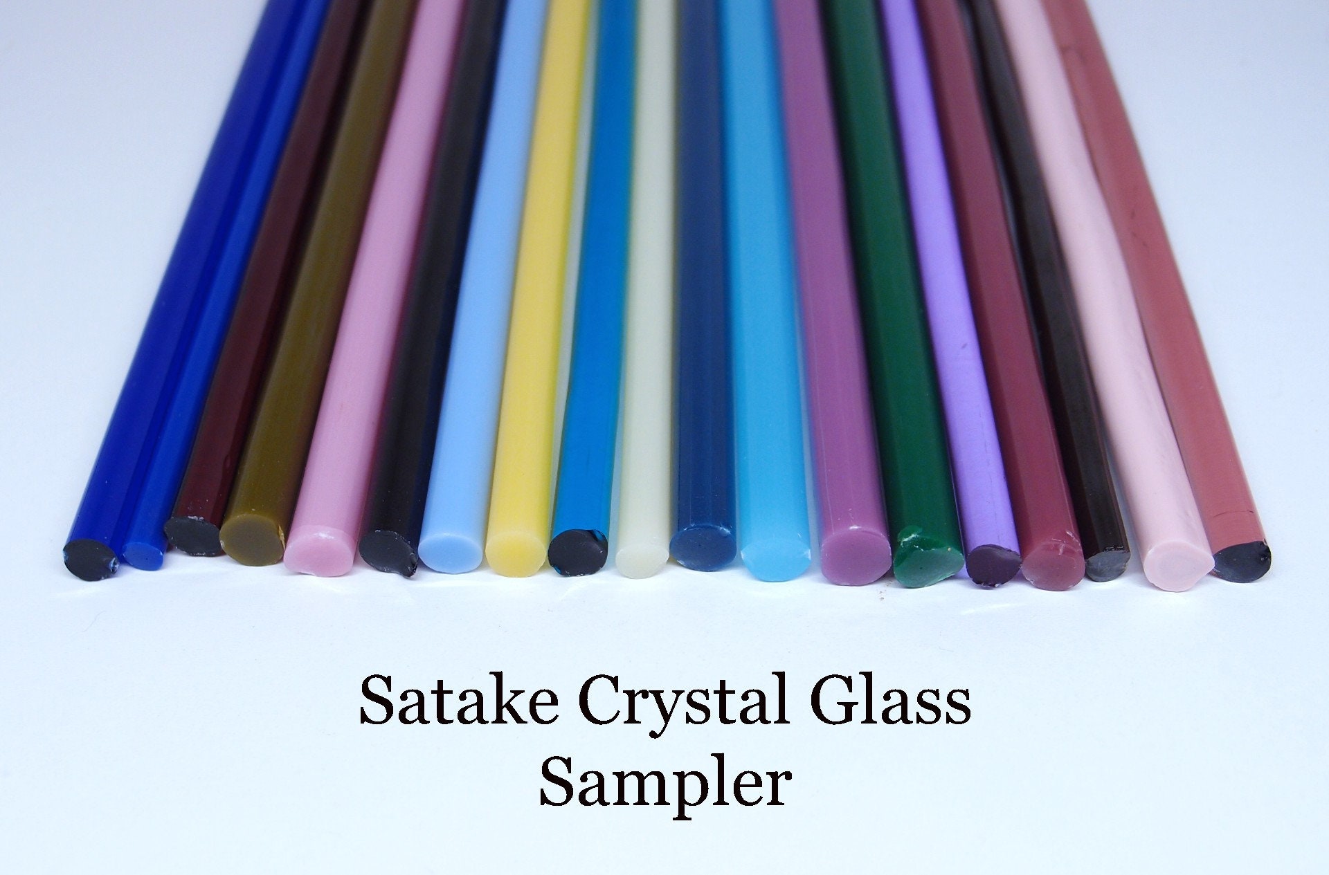 Satake Glass Crystal Rod 19 Colors Sample Pack (about 1lb) Lead Glass ...