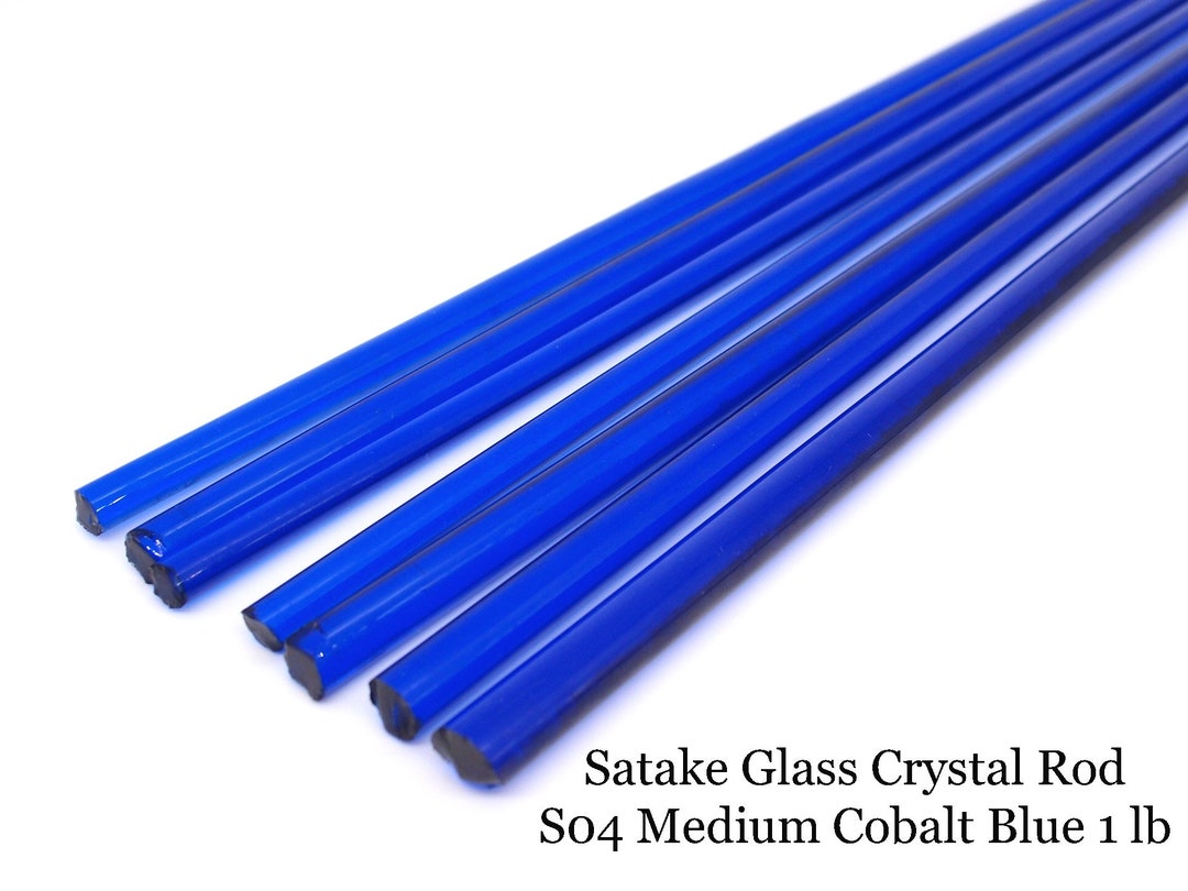 Satake Glass S04 Crystal Rod Medium Cobalt Blue 1 Lb Pack for Lampwork ...